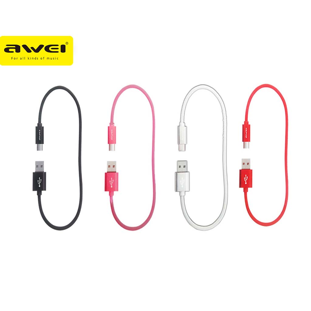Awei CL-85 Type-C USB Fast-Charging Data Transmission Cable 30cm Cord ...