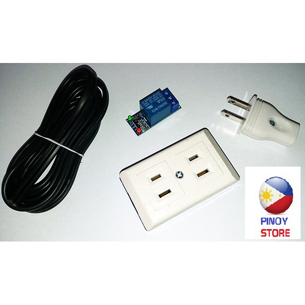 AC relay module kit with outlet plug and wire for Arduino control of ...