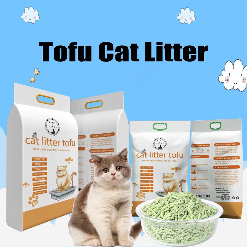 Tofu Cat Litter sand(1.8kilo) Flushable Cat Sand Food Grade Plant Tofu ...