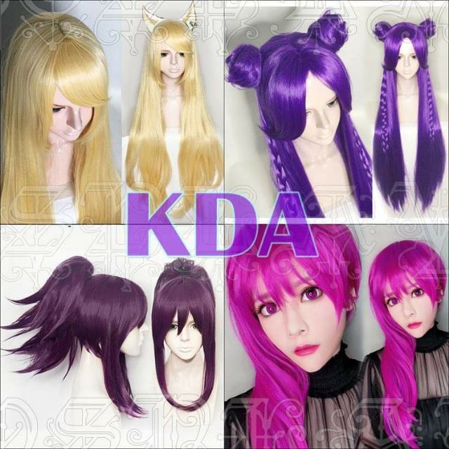 K/DA Cosplay Wigs - Ahri, Kai'Sa, Akali, & Evelynn (Kucos) | Shopee ...