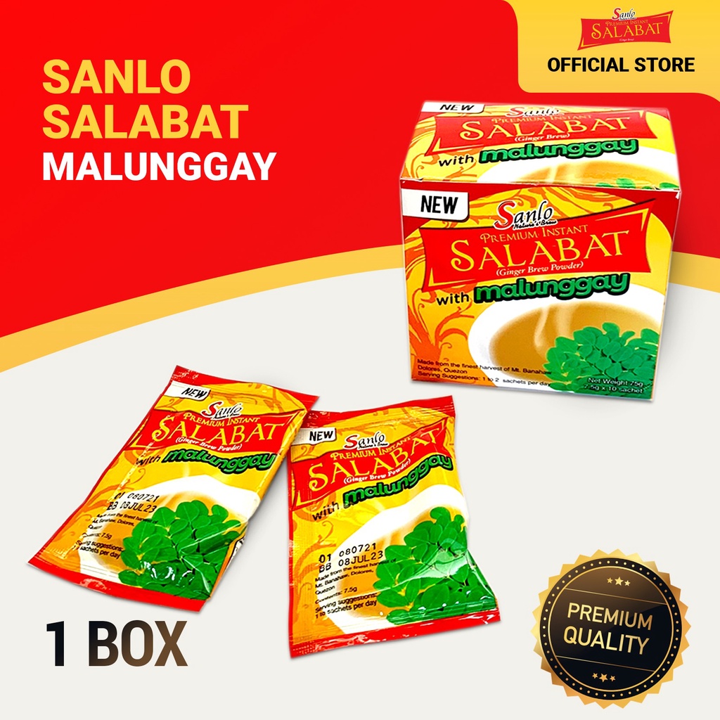 Sanlo Salabat Premium Instant Ginger Tea - MALUNGGAY (1 box, 10 sachets ...