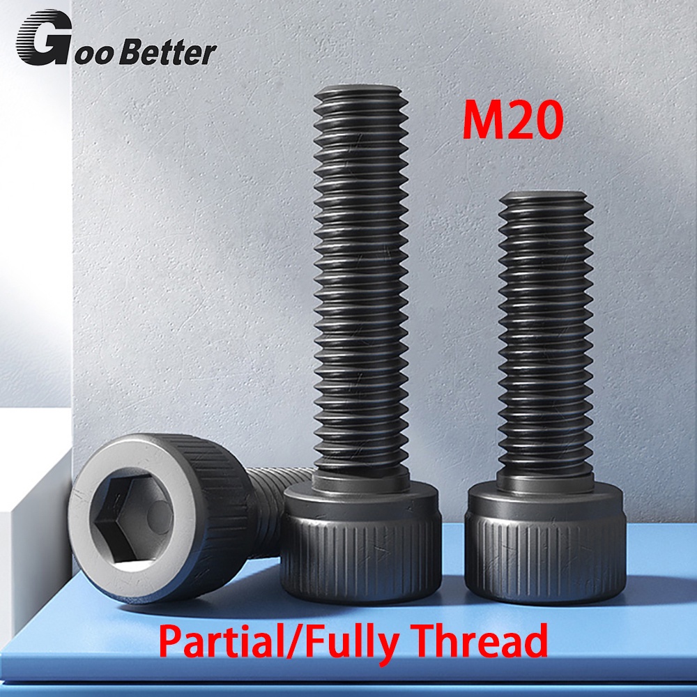 M20 Partial/Fully Thread Black Socket Head Cap Screws High Tensile 12.9 Cap Head Allen Bolts ...