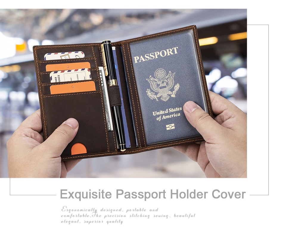 CONTATC'S Passport Holder Men Genuine Leather Thin Id Card For ...