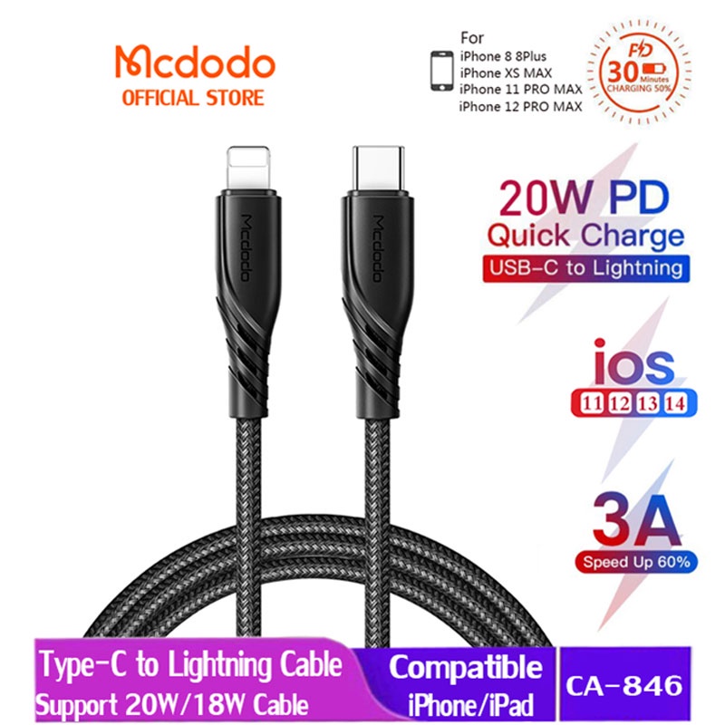 Mcdodo Type C To Lightn 36W/20W PD Fast Charging Charger Type C Cable ...