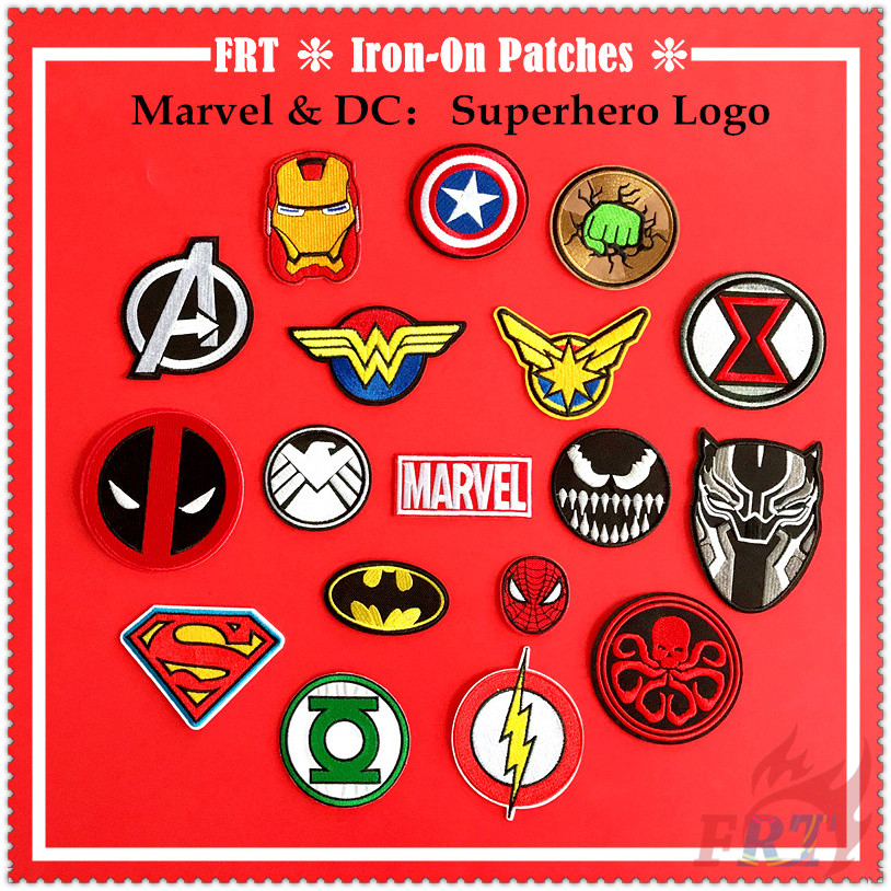 Marvel & DC：Superhero Logo Iron-on Patch 1Pc Captain America / Iron Man ...