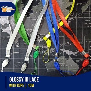 5pcs ID Lace Glossy with Rope 1cm ID Lanyard with Rope Holder ID Lace ...