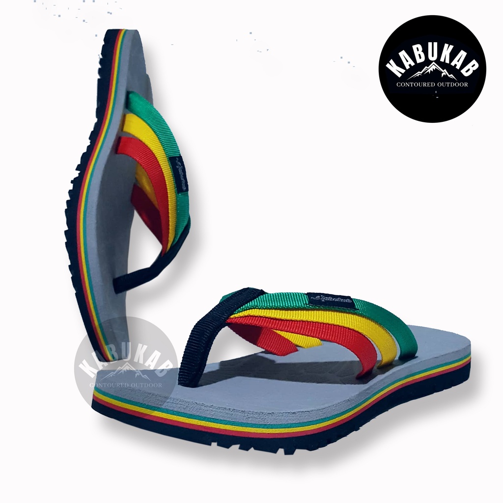 Rasta Gray Insole Tri-Straps Slippers (Original Design By: KABUKAB ...
