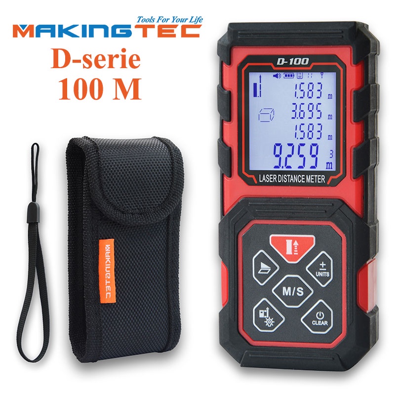 MAKINGTEC Laser Meter Laser Rangefinder Laser Tape Measure 100M Trena Roulette Laser Tape Build ...