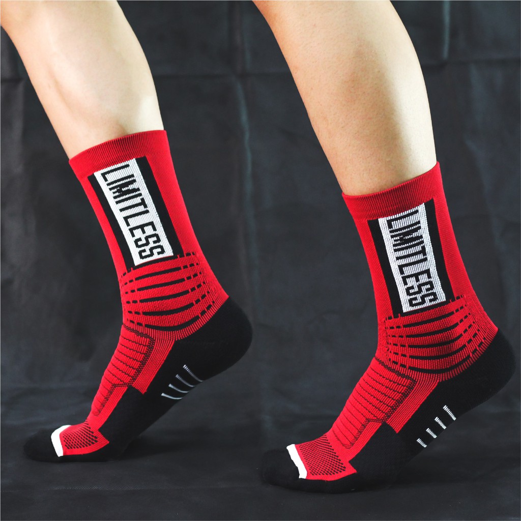 【LIMITLESS】ATHLETIC SOCKS Agility Mid-Cut Crew Socks Anti-Slip High ...