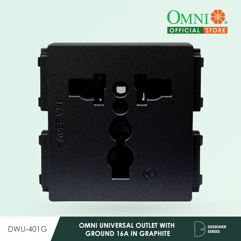 OMNI Universal Outlet with Ground Graphite 16A - DWU-401G | Shopee ...