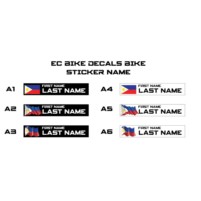 BIKE STICKER NAME PHILIPPINE FLAG - 5 PCS | Shopee Philippines