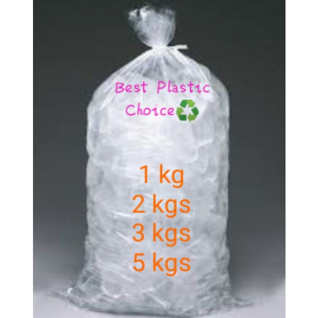 100pcs 1/2/3/5 kgs Ice Cube Plastic Bag Transparent Plain, FOODGRADE ...