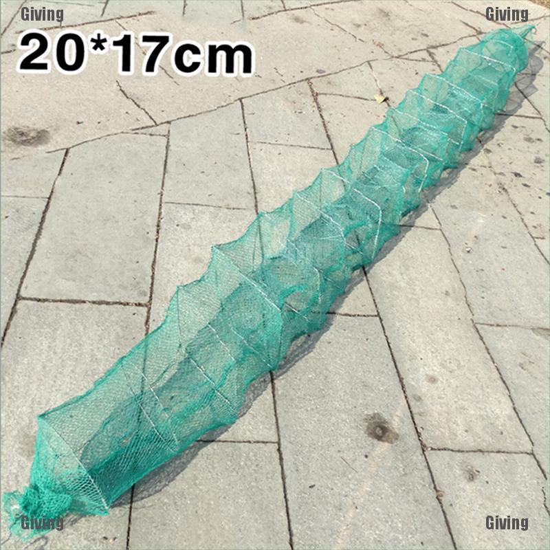 {Giving}2.4m Nylon Foldable Crab Catcher Fishing Net Live Trap Fish Net ...