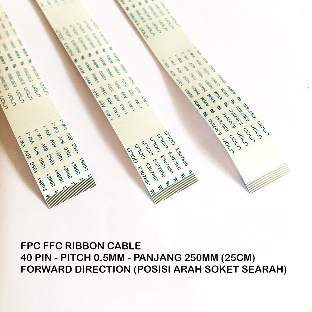 Flexible Cable 40 Pin Width 21mm Ribbon FPC FFC TTL 250mm Pitch 0.5mm ...