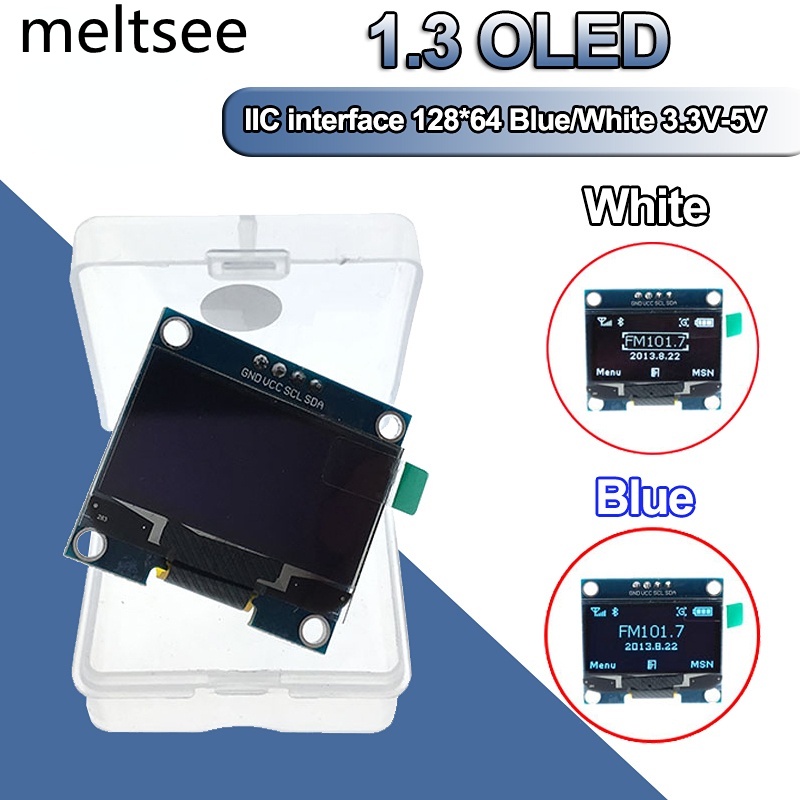 4PIN 1.3 OLED module white/blue color 128X64 1.3 inch OLED LCD LED ...