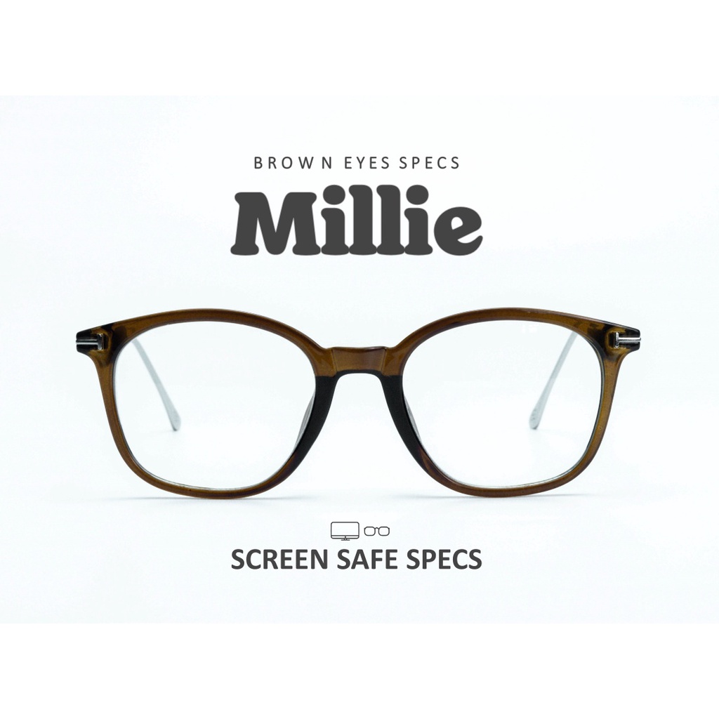 BROWN EYES SPECS | MILLIE specs | Screen safe | Anti-radiation ...