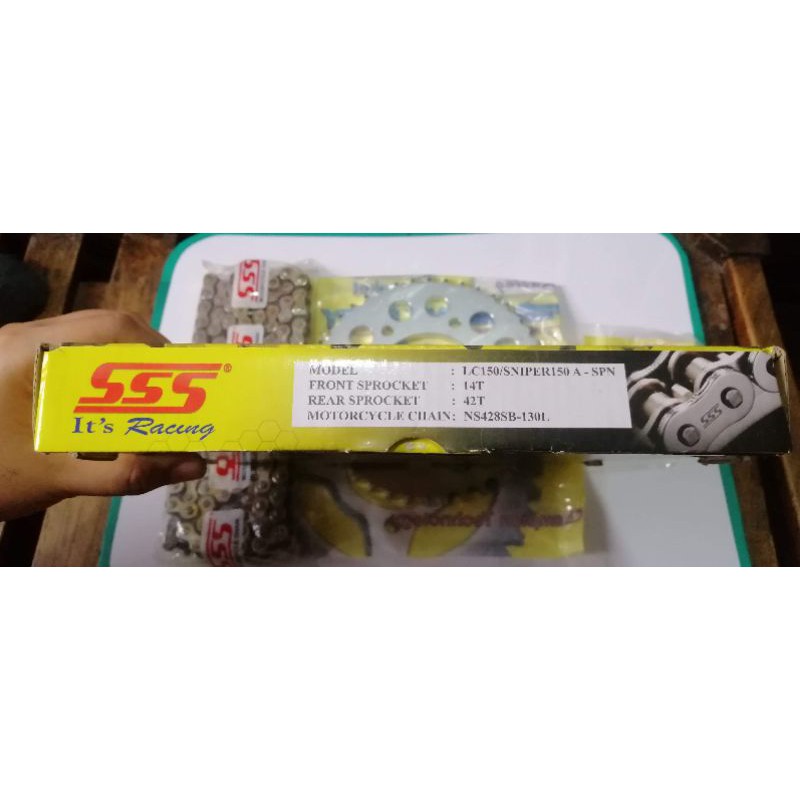 SSS Racing Chain Sprocket Set for SNIPER 150/LC 150 428SB-130L 14T/42T ...