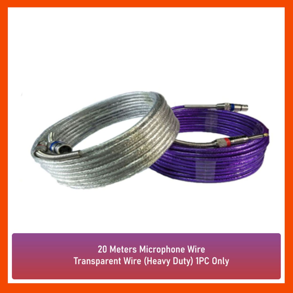 20meters heavy-duty microphone Wire transparent (1PC only) | Shopee ...