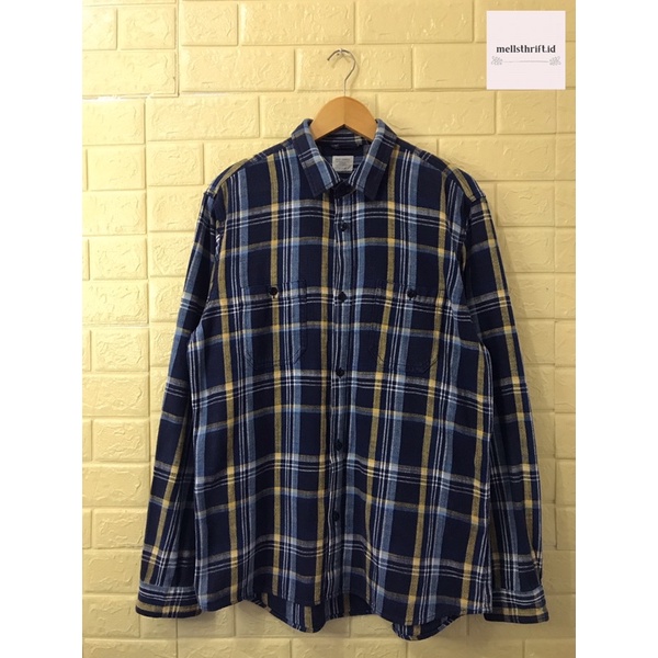 KEMEJA Back Number Flannel Shirt Size XL Thrift Second | Shopee Philippines