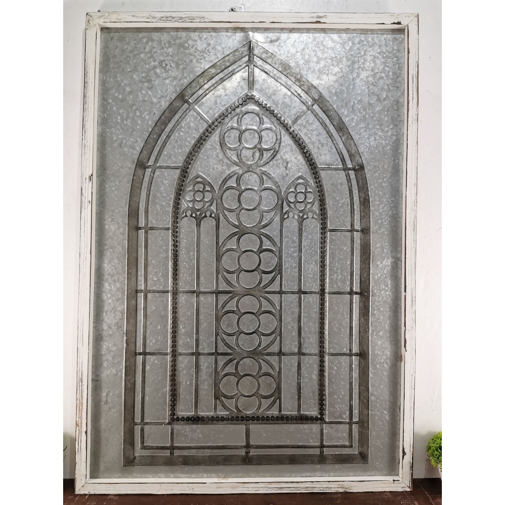 Rustic Cathedral Window Metal Frame Wall Display - Home Decor, Gifts ...