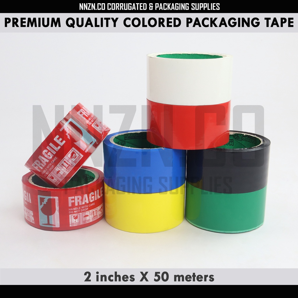NNZN Fragile Stickers Tapes Label And Colored Packaging Tape 2 inches X ...