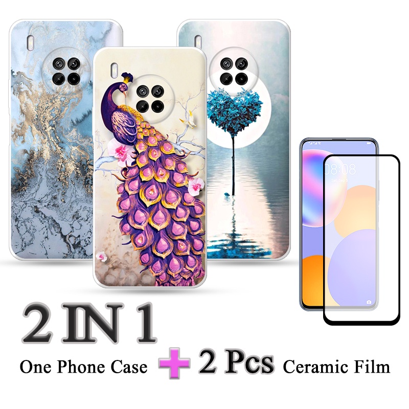 2 IN 1 Case Huawei Y9A Nova Y9A With Two Piece Ceramic Protector Screen ...