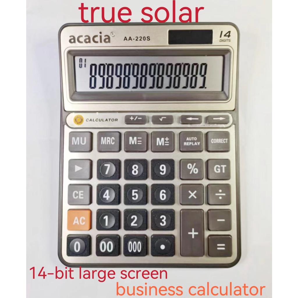 New solar calculator 14-bit large screen desktop calculator (two-way ...