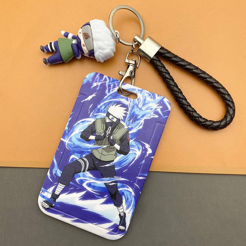 Naruto Anime PVC Card Cover Sasuke Kakashi Cool Student Campus Hanging ...