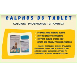 Calphos D3 Tablet 30pcs (Calcium + Phosphorus + Vitamin D3) Kawu Cani ...