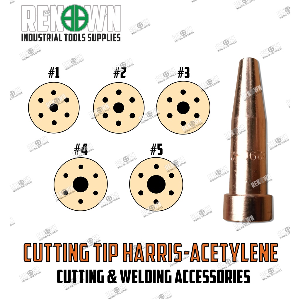 CUTWELD HARRIS-ACETYLENE Cutting Tip (#1, #2, #3, #4, #5) For Cutting ...