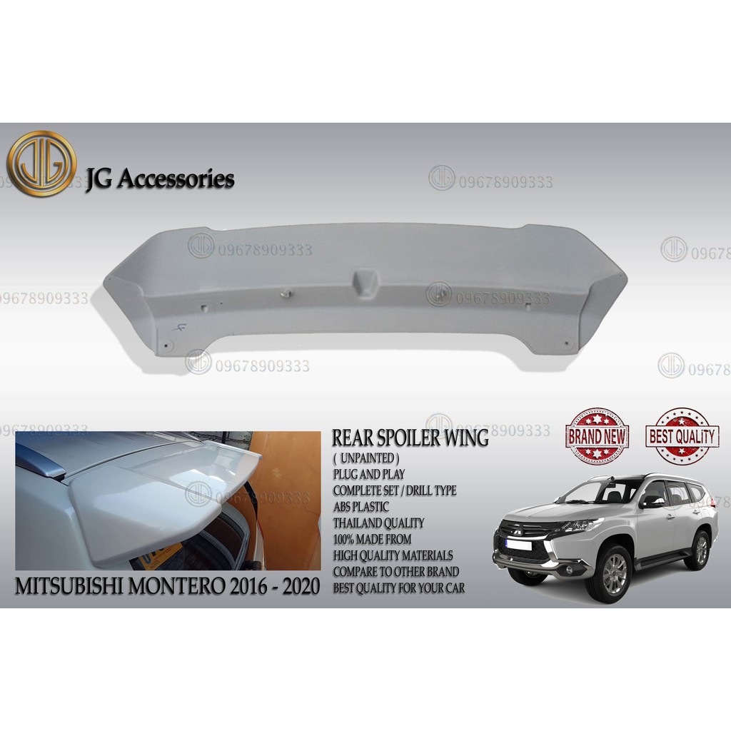 MITSUBISHI MONTERO SPORTS 2016-2019 REAR SPOILER WING UNPAINTED ...