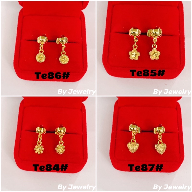 【BY】18k Thailand gold plated Earrings (1Pair) | Shopee Philippines