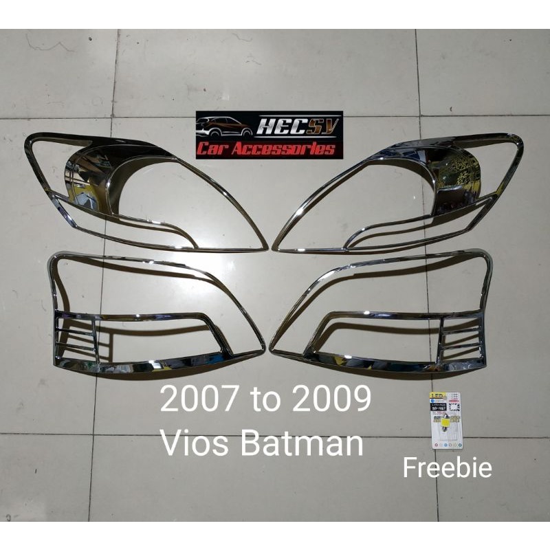 Vios 2007 2008 2009 Batman Chrome Headlight Garnish Taillight Cover ...