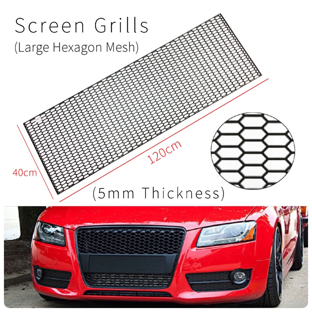 LD (6773) 120cm x 40cm x 5mm LARGE HEXAGON MESH FRONT HOOD GRILLE ABS ...