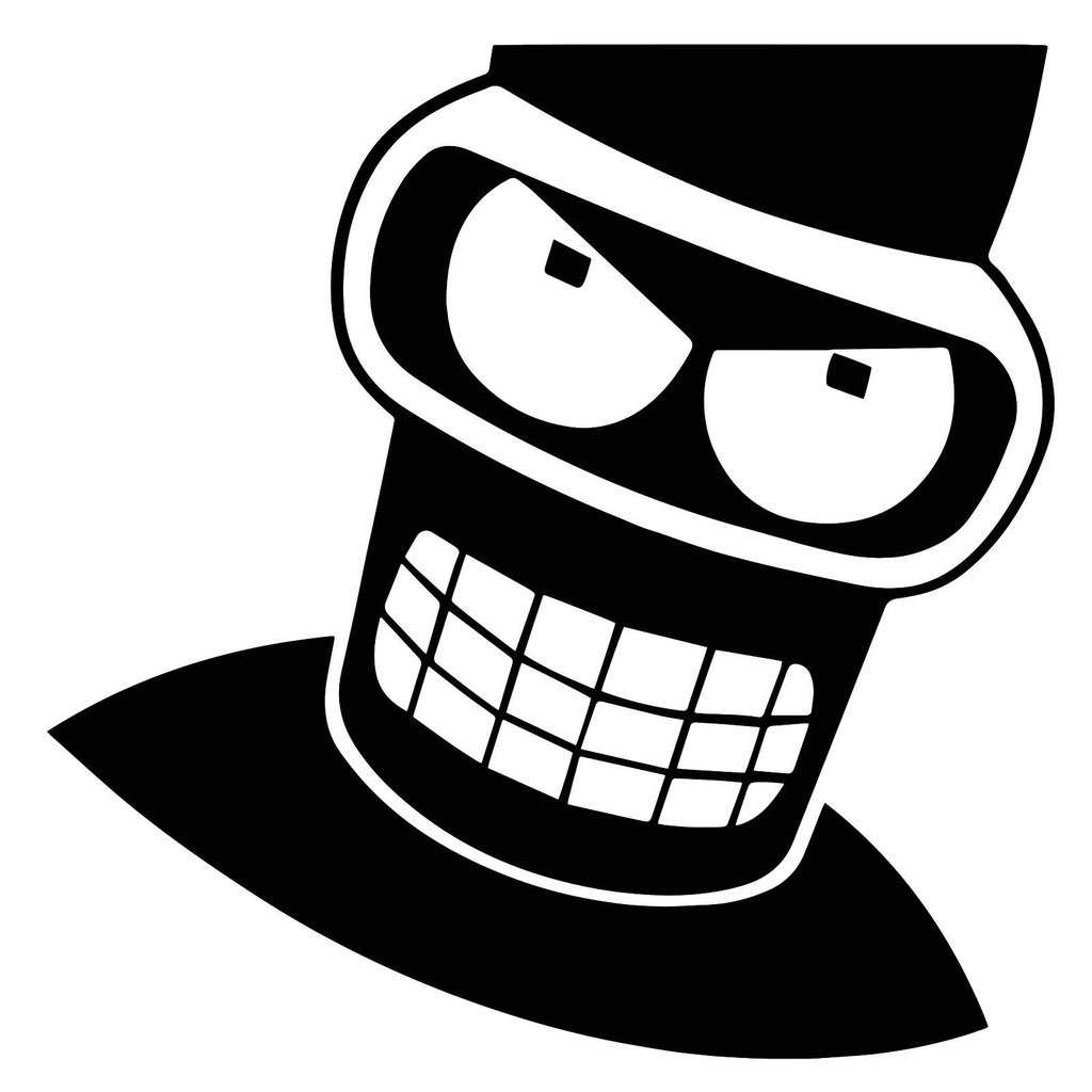 Bender #4 sticker VINYL DECAL Sci-Fi Fantasy Futurama Cartoon Network ...