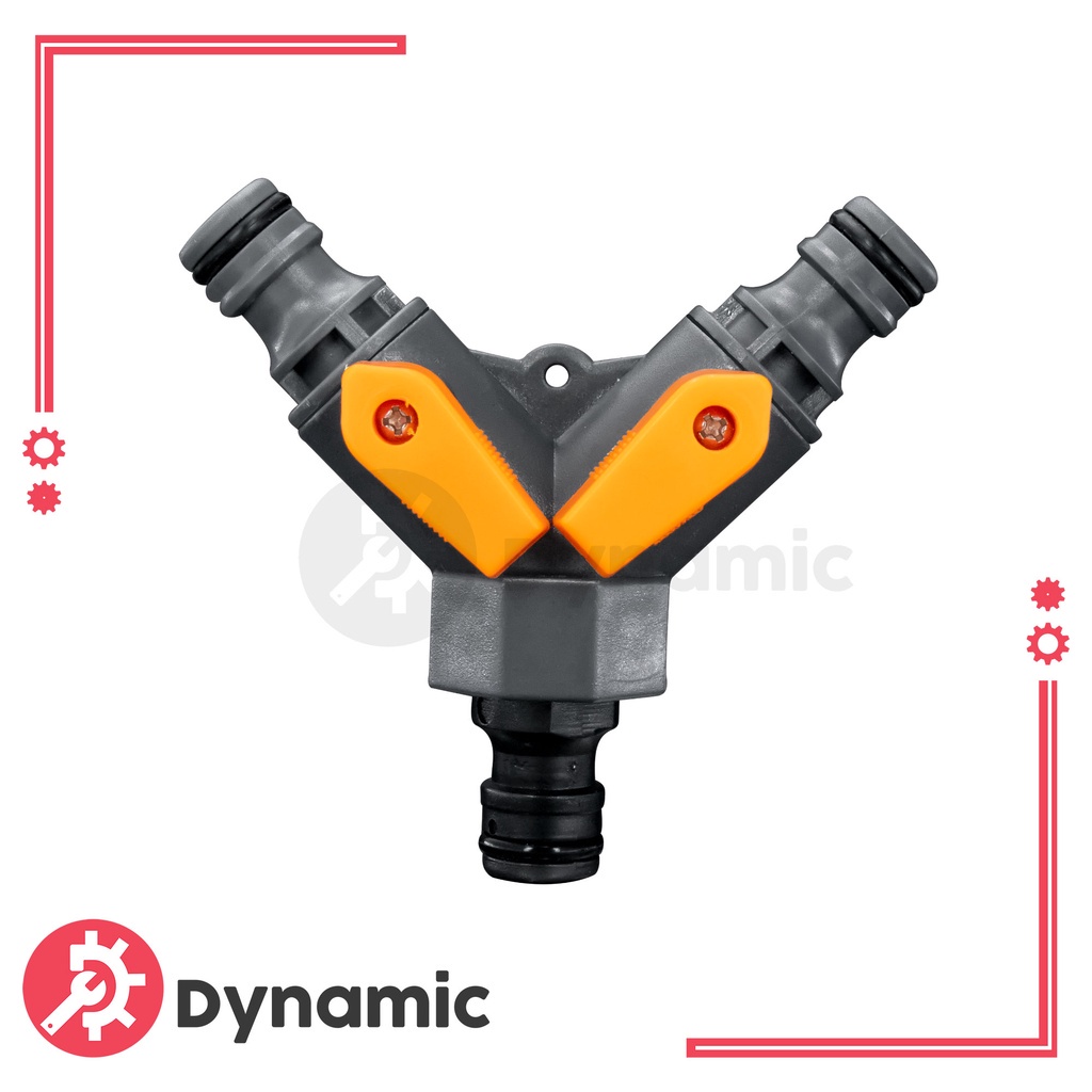 PVC 2-way Quick Release Y Splitter with Shut Off Valve Garden Hose ...