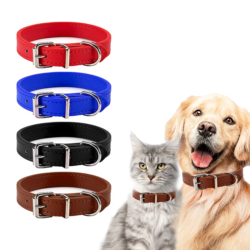 【NORMA】Leather Dog Collar Durable Heavy-duty Rustproof Double D-Ring ...