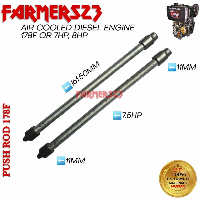 PUSH ROD 178F AIR COOLED DIESEL ENGINE (2PCS) (178F / 7HP) | Shopee ...