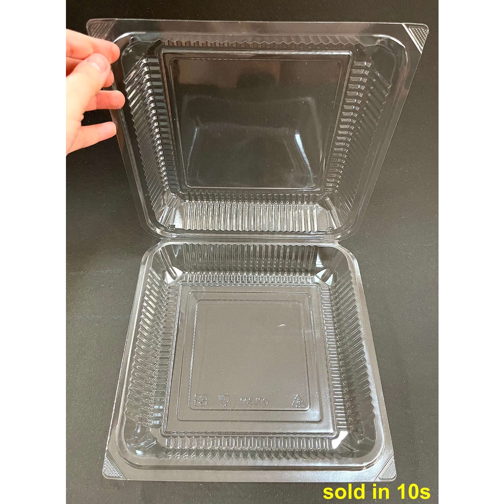 [10 pcs.] | OPL-300 clear plastic square clamshell container - cake ...