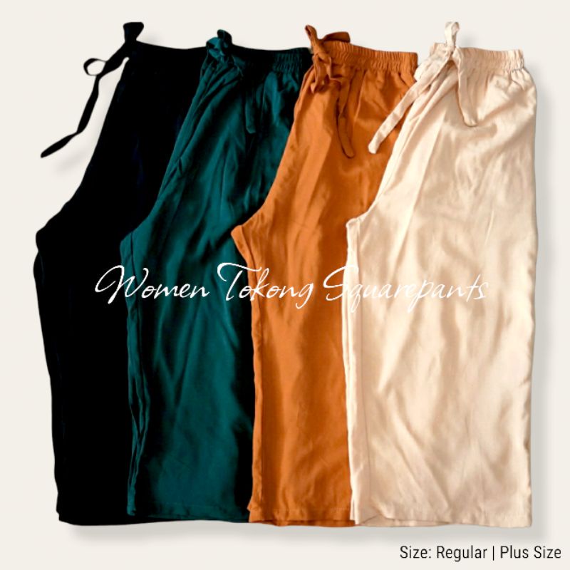 TOKONG SQUARE PANTS WITH POCKETS FOR WOMEN | Shopee Philippines