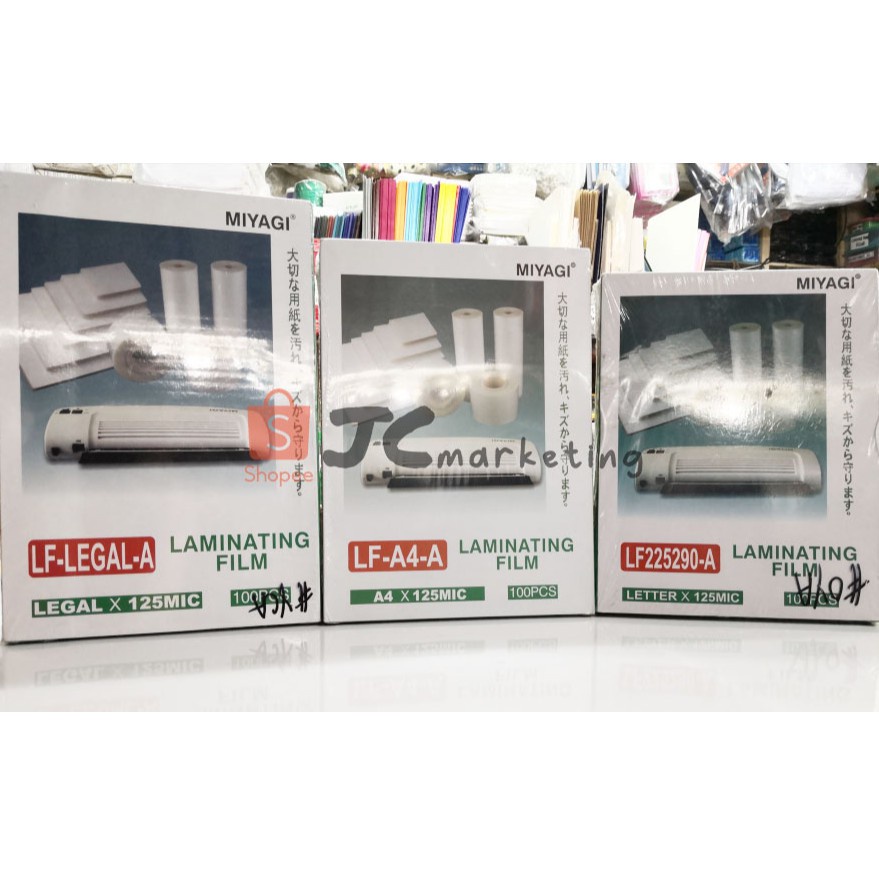 100 PCS. Miyagi Laminating Film 125&250 micro Made in Japan (in SHORT ...