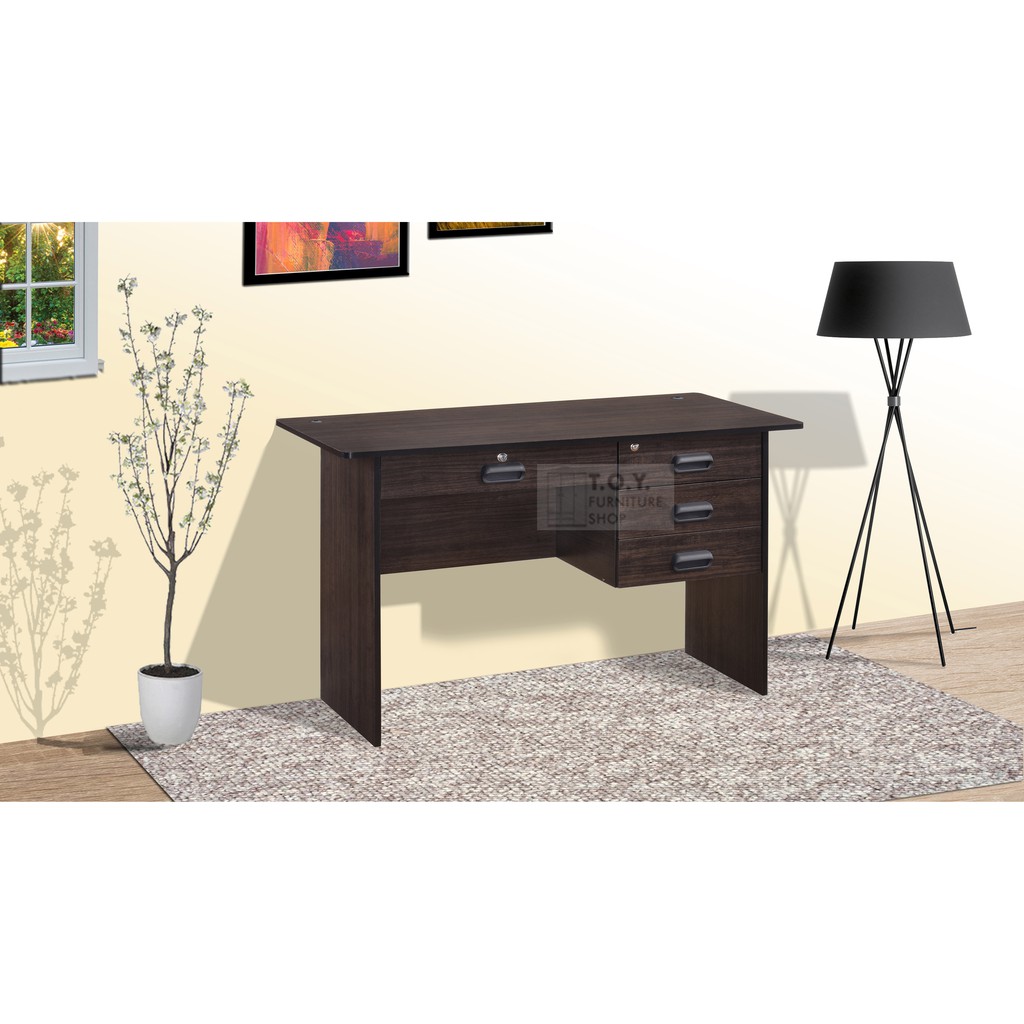 Office Table 2073 Desk with 4 Drawer, Lock and Wire Hole | Shopee ...