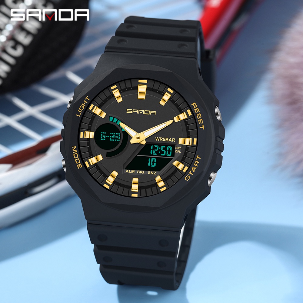 SANDA Sports Waterproof Women Fashion Electronic Alarm Digital Women ...