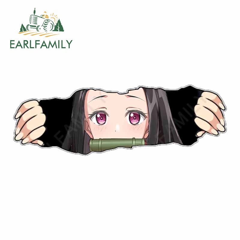 EARLFAMILY 13cm x 4.4cm for Demon Slayer Nezuko Car Sticker Graffiti ...