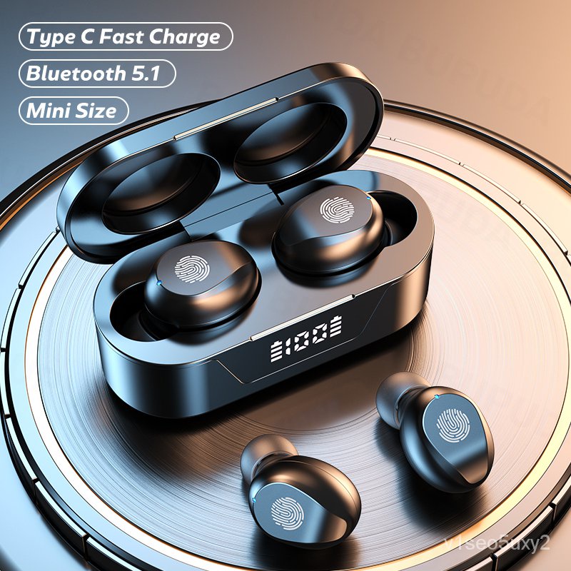 Wireless Headphones Touch Control Power Digit-Display Earphone ...