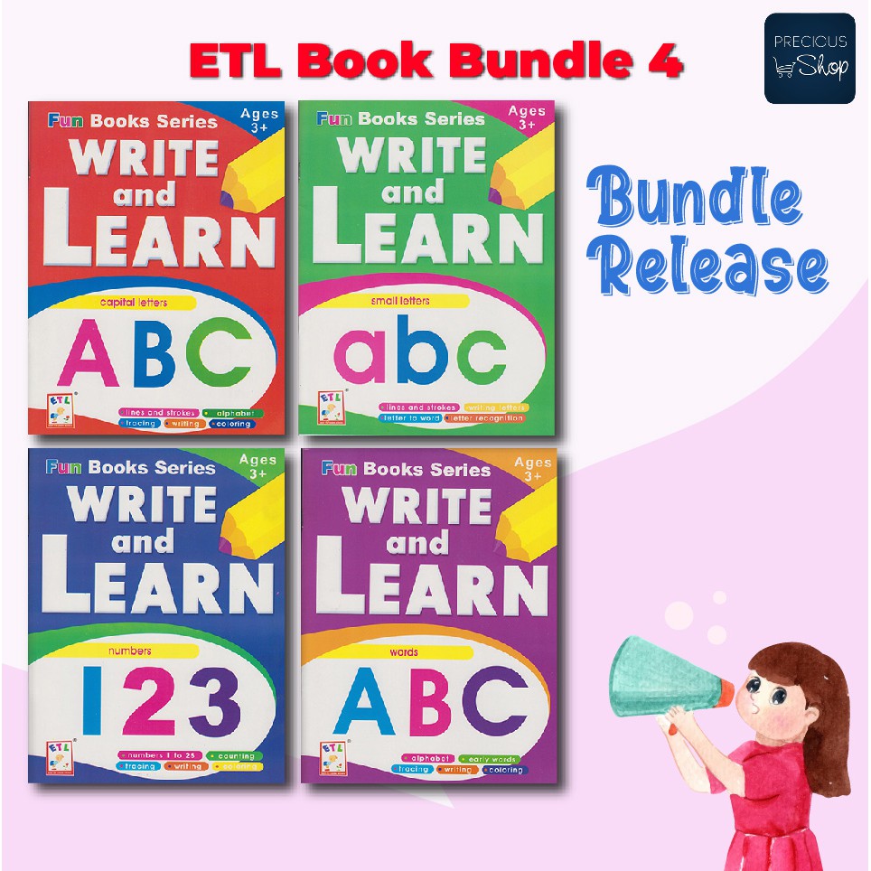 Write And Learn Fun Book Series for kids 3 and Up - Bundle (4 Books ...