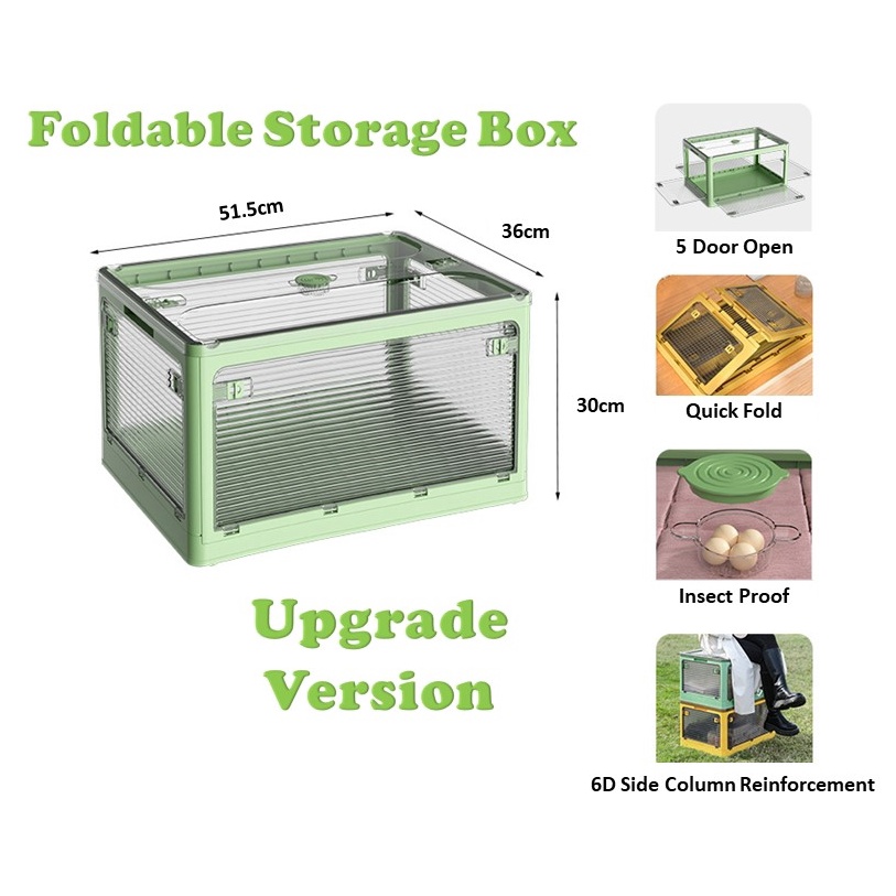 Extra Large Foldable Folding Stackable Storage Box Multi Door Organizer ...