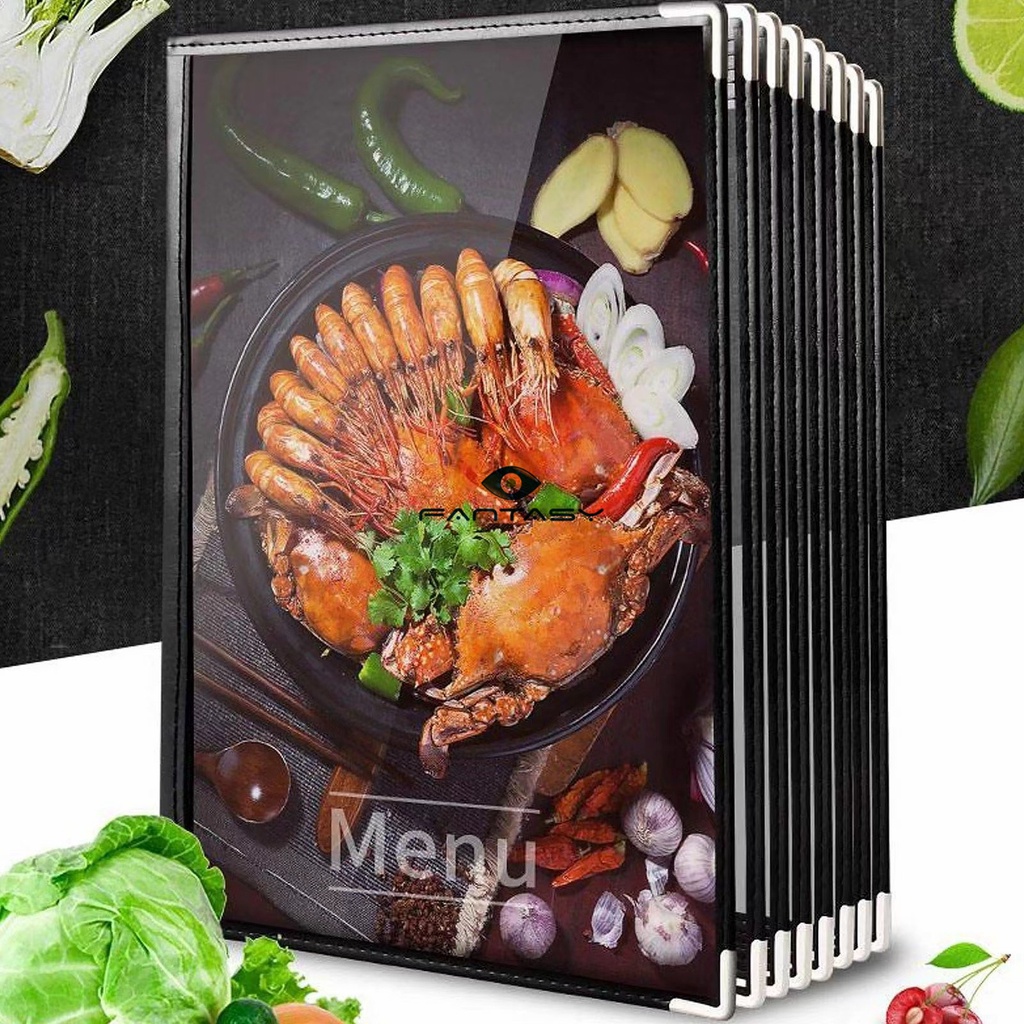5 Pages 10 Faces A4 Transparent Menu Covers Restaurant Menu Folder Menu ...