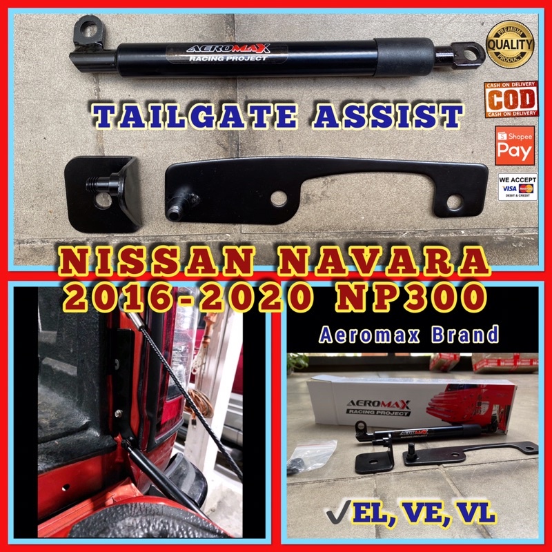 NISSAN NAVARA 2016-2020 NP300 TAILGATE ASSIST AEROMAX EL VE VL ...