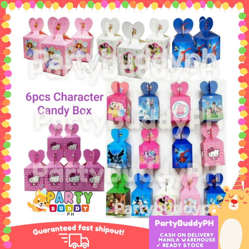 COD 6pcs Character Candy Box (Giveaways Souvenir Loot Box) PartyBuddyPH ...
